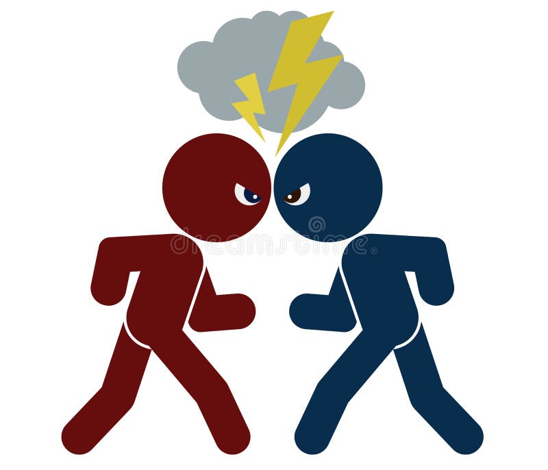 Schematisches Bild Der Konfrontation Vektor Abbildung - Illustration ...