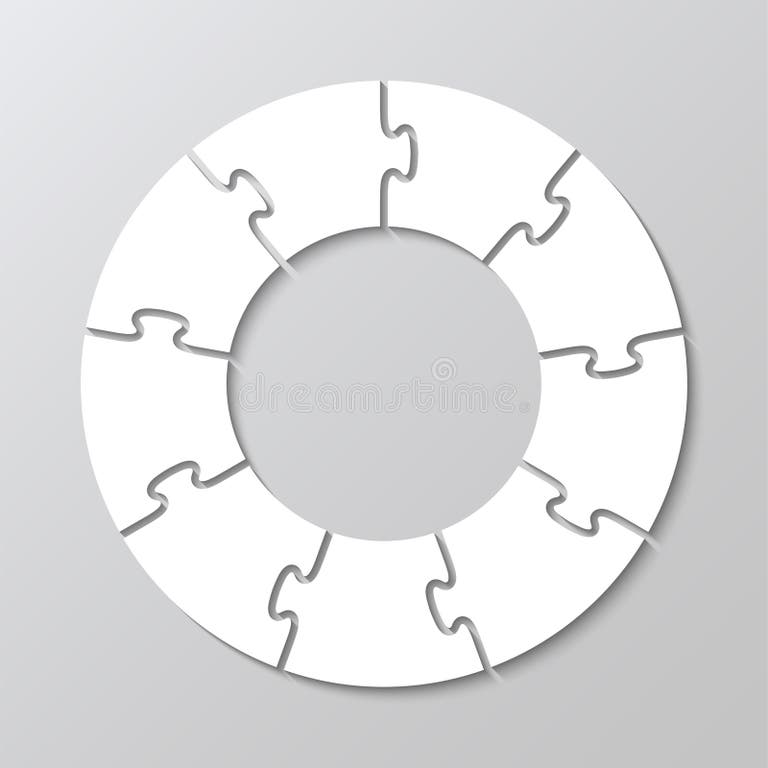 Scheme of Circular Thinking Game. Puzzle Grid in Circle. Jigsaw Dimple ...