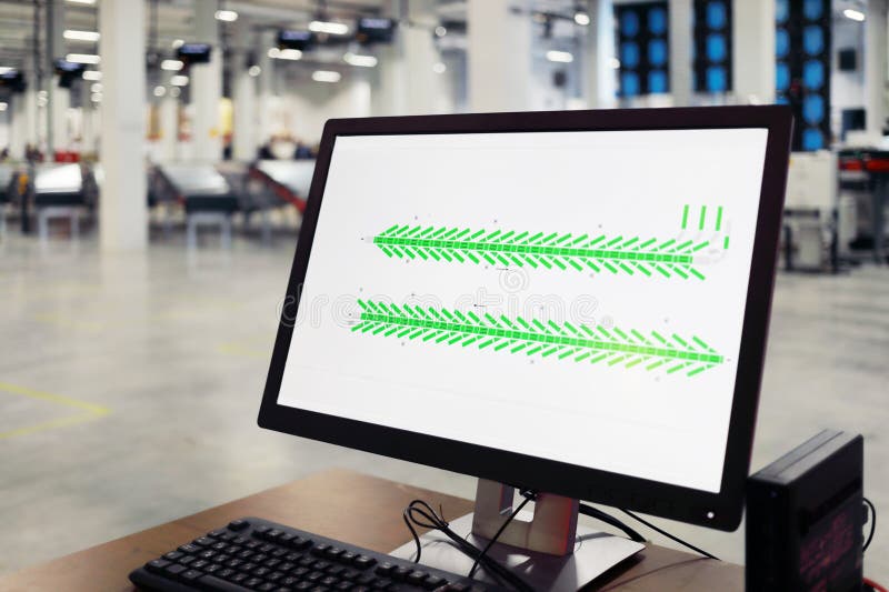 Scheme on Display of Computer at Workplace in Big Stock Image - Image ...