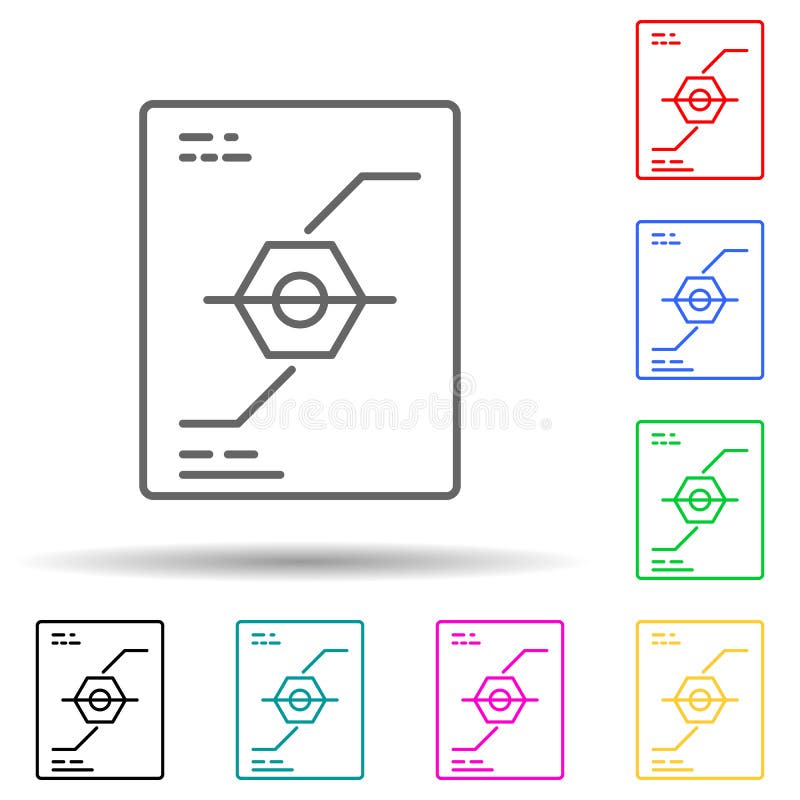 Scheme Multi Color Style Icon Simple Thin Line Outline Vector Of Manufacturing Icons For Ui