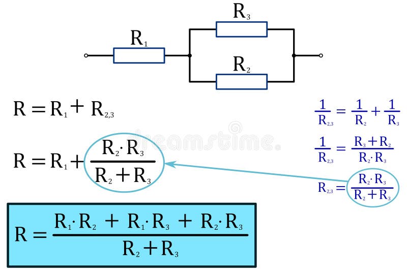 Scheme of Series-parallel Connection of Three Resistors Stock ...