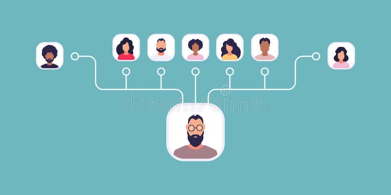 Scheme of Subordination of People. Vector. Stock Vector - Illustration ...