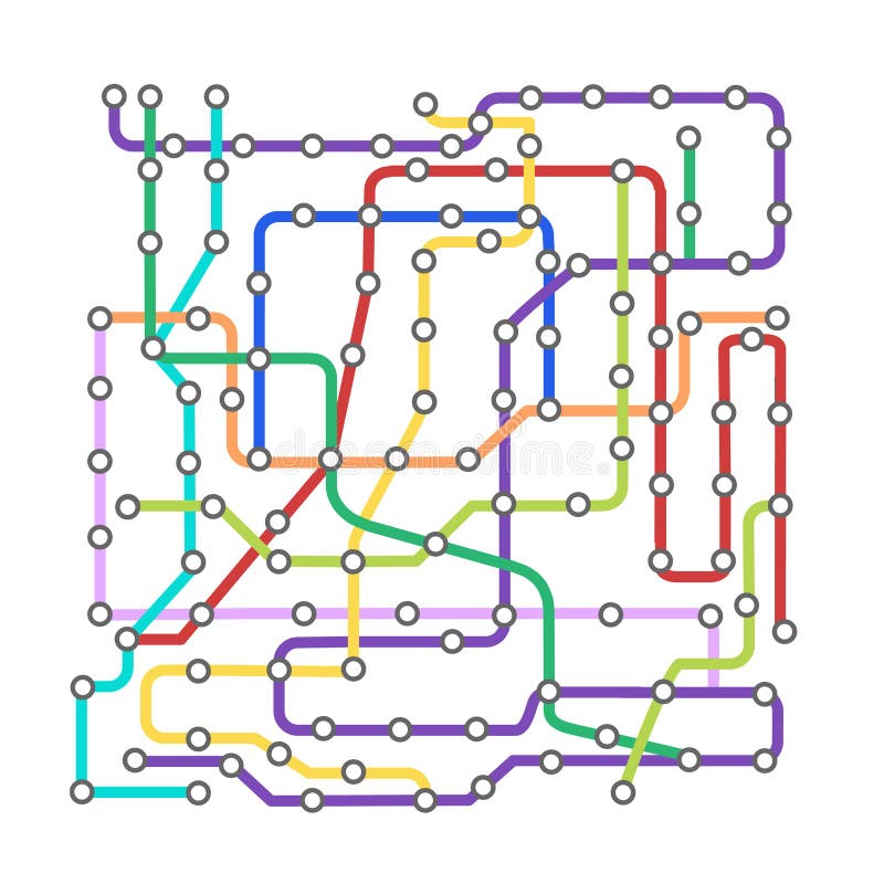 Scheme Subway Line Seamless Pattern Background on a White. Vector Stock ...