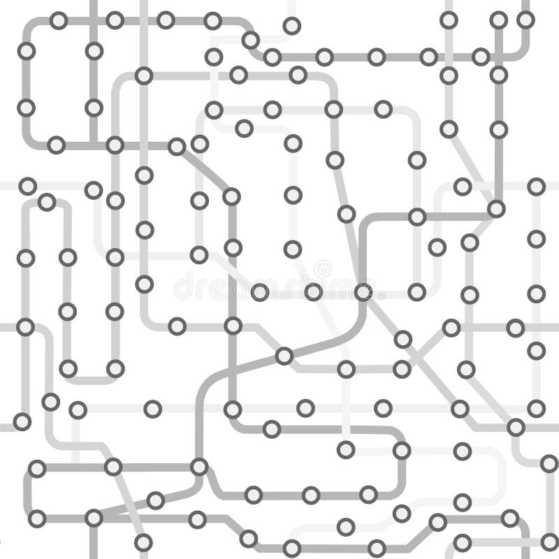 Scheme Subway Line Seamless Pattern Background on a White. Vector Stock ...