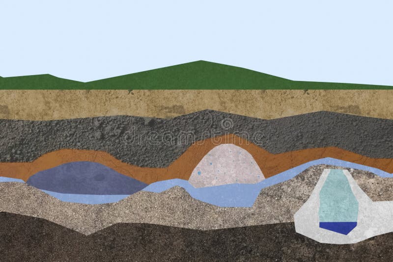 Scheme, of Underground Location of Oil and Gas Deposits Stock ...