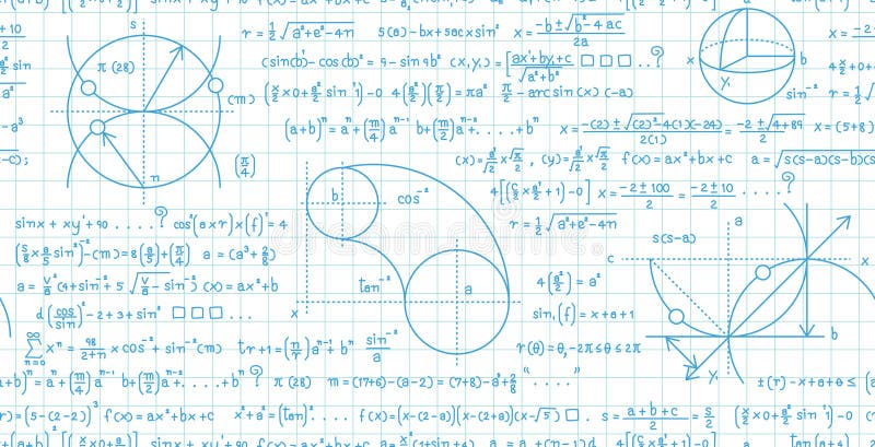 Mathematical formulas. stock photo. Image of handwritten - 346523008