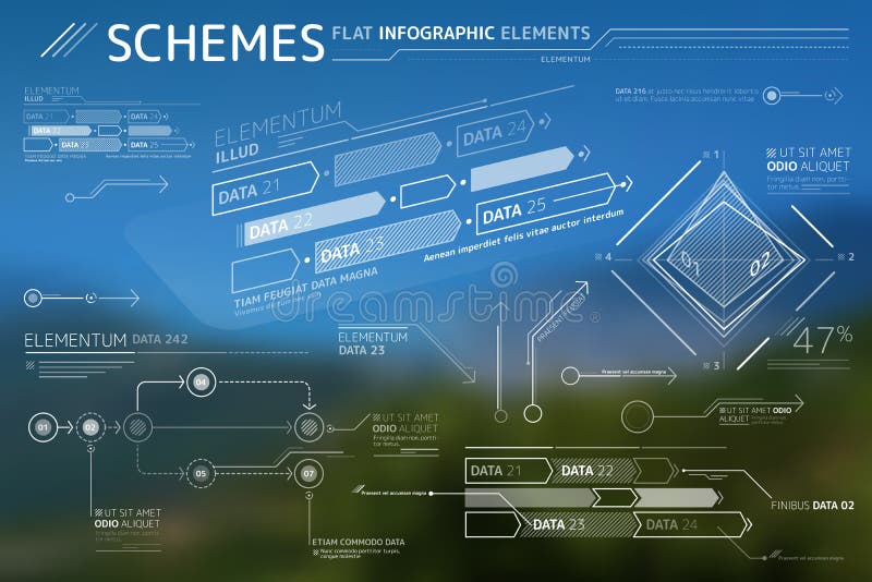 Schemes Flat Infographic Elements Collection Stock Vector ...