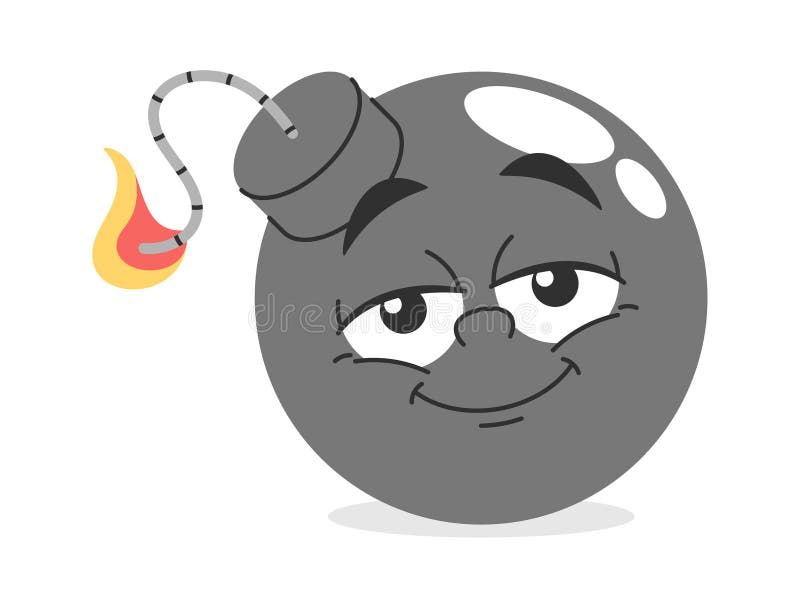 Scheming Comic Bomb Smiling Emoticon Stock Vector - Illustration of ...