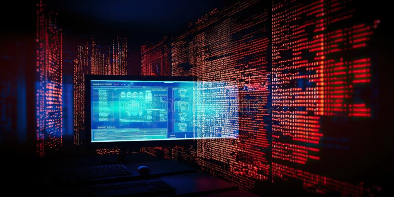 Schermo Del Computer Che Visualizza Un Progetto Di Codifica Complesso ...