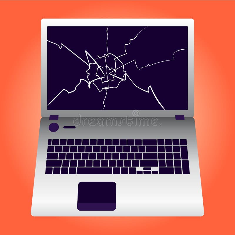 Il Computer Portatile Rotto Distrugge Da Un Insetto Illustrazione ...