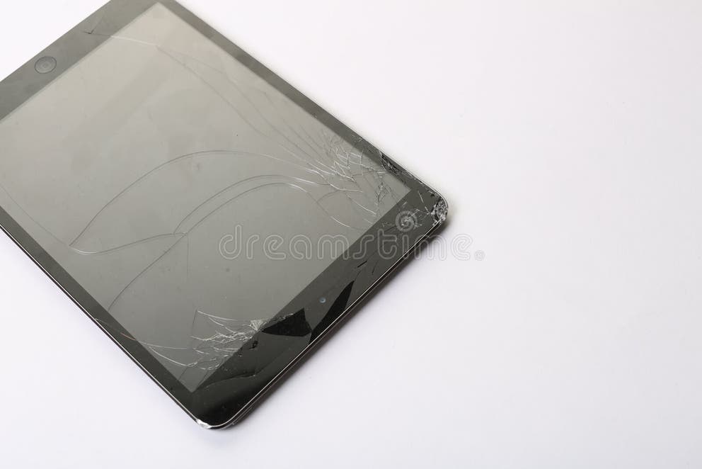 Schermo Incrinato Della Compressa Fotografia Stock - Immagine di ...