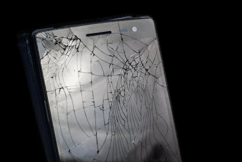 Fine Rotta Dello Schermo Del Telefono Cellulare Su Fotografia Stock ...