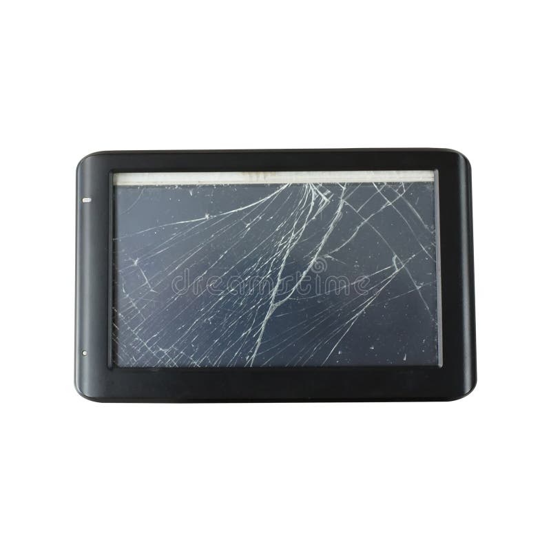 Computer Della Compressa Con Lo Schermo Di Vetro Rotto Fotografia Stock ...