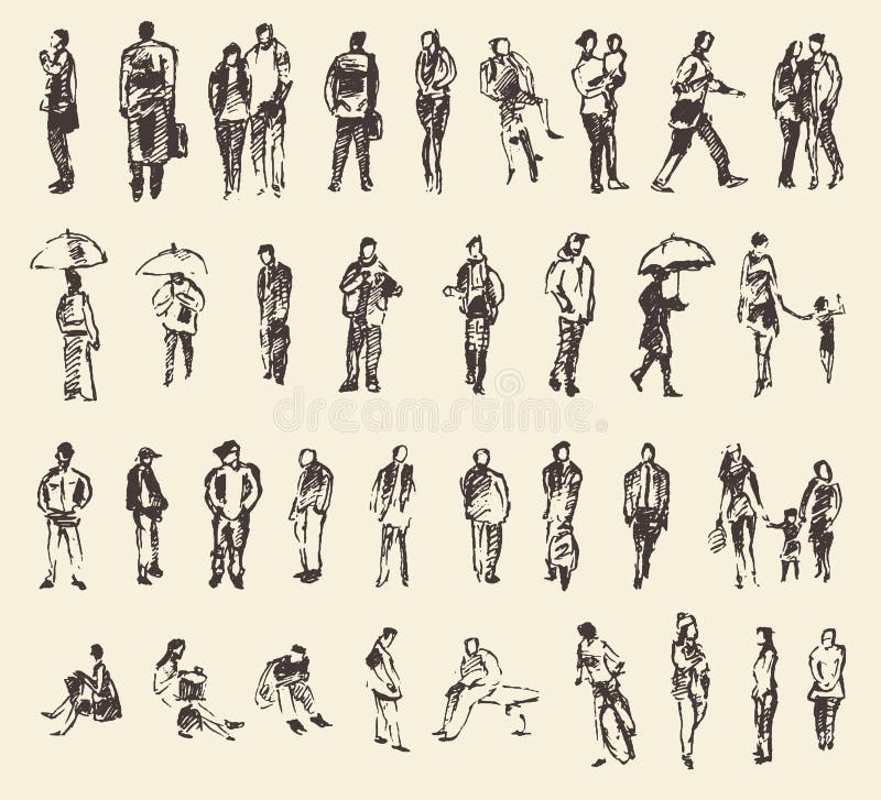 Schets Van De Handtekening Van De Mensen Vectorillustratie Vector ...