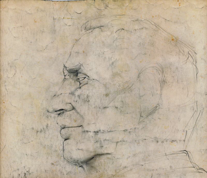 Oude Mens 1 - Tekening, Schets Stock Illustratie - Illustration of ...