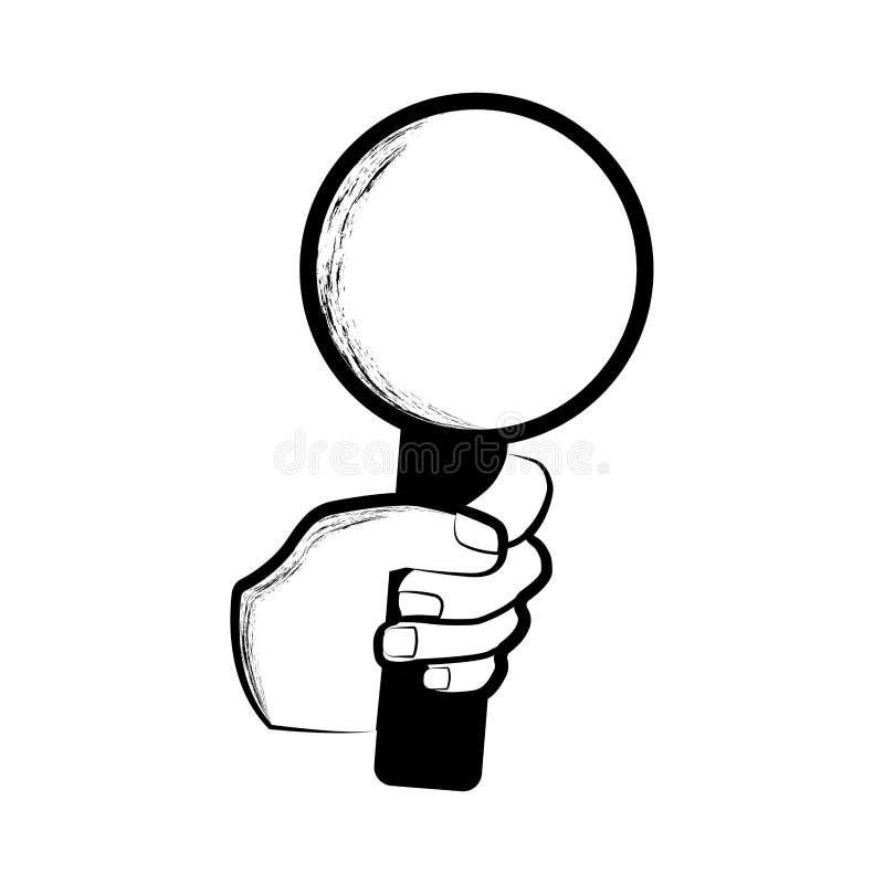 Schets Van Een Hand Die Een Vergrootglas Houden Vector Illustratie ...