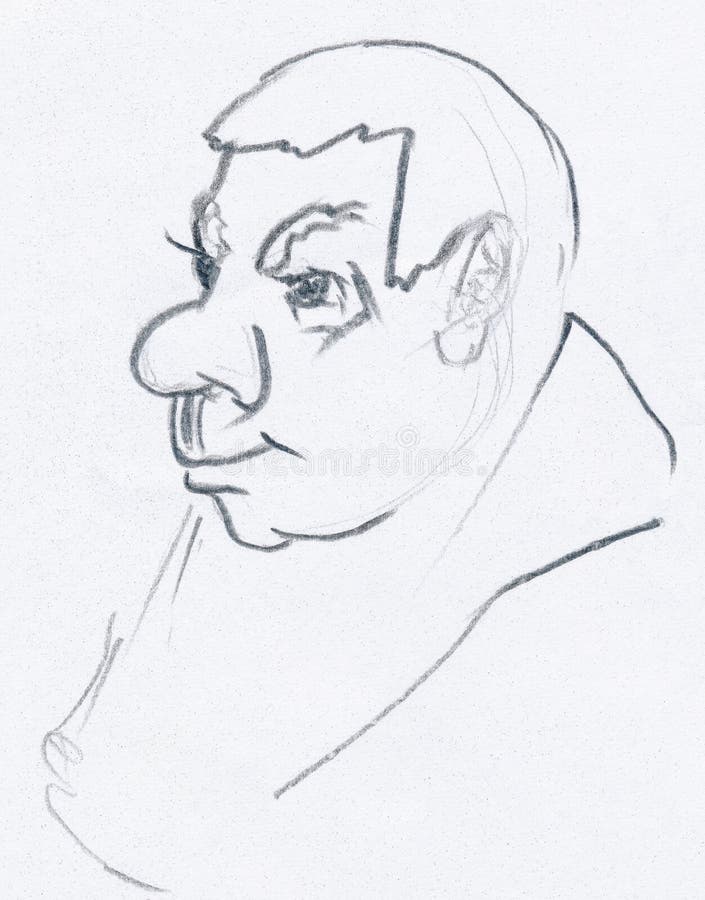 Schets van een mens stock illustratie. Illustration of gezichts - 70728509