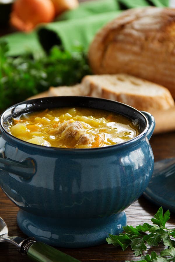 Schi-cabbage soup. stock image. Image of plate, sauerkraut - 44762913