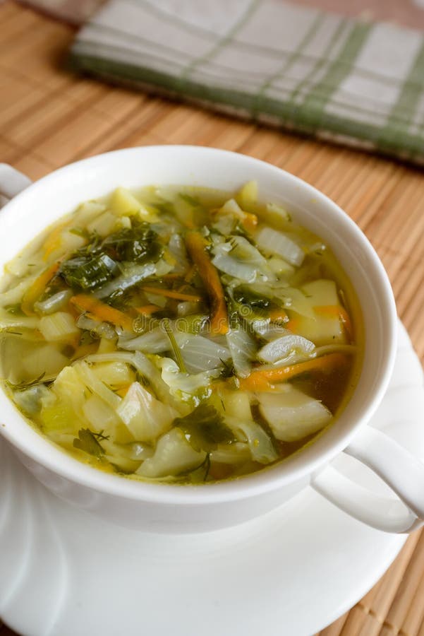 Schi of Fresh Young Cabbage - Russian National Dish Stock Photo - Image ...