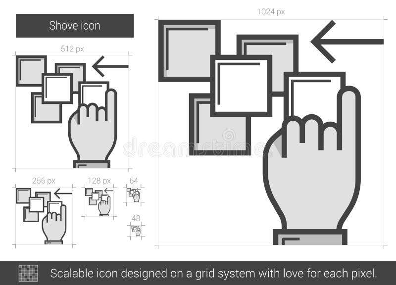 Schieben Sie Linie Ikone vektor abbildung. Illustration von hand - 83922673