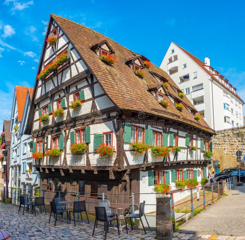 Schiefes Haus in German Town Ulm Editorial Photography - Image of ...