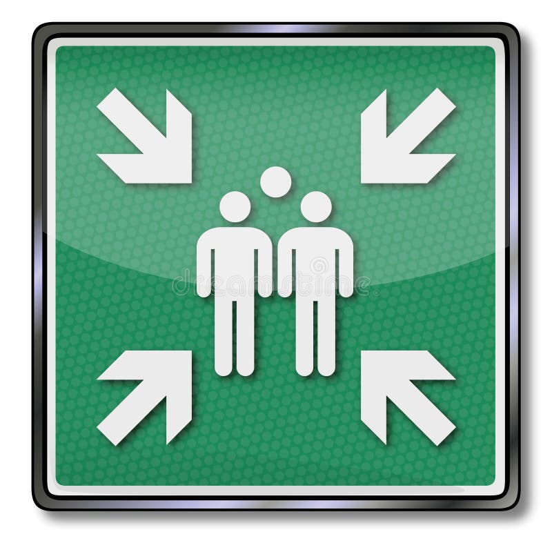 Assembly Point Symbol Sign, Vector Illustration, Isolated on White ...