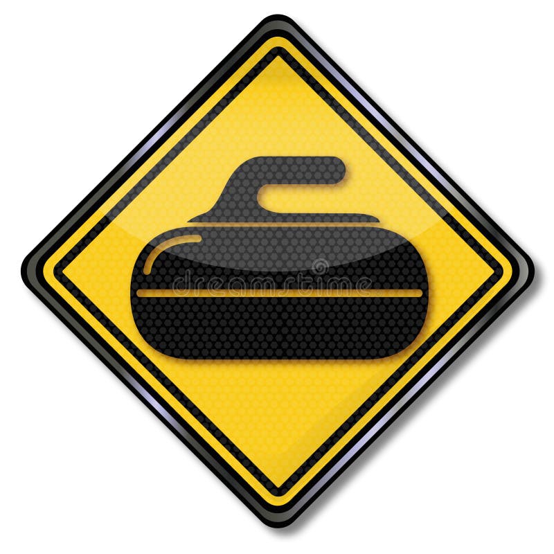Sign Curling and Curling on Ice Stock Vector - Illustration of button ...