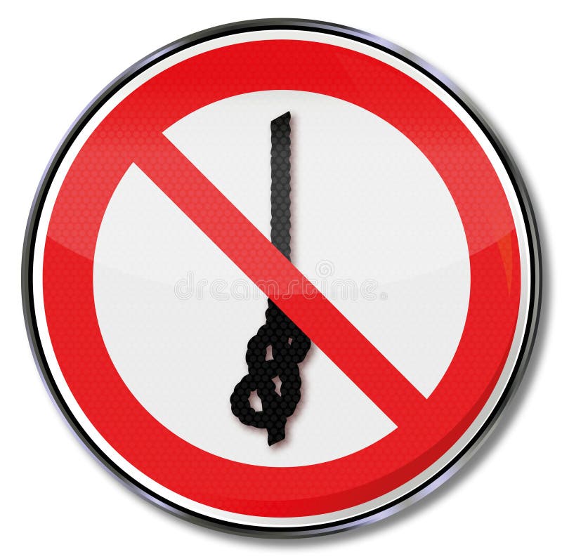 No Knot of Ropes in this Area Stock Vector - Illustration of pictograms ...