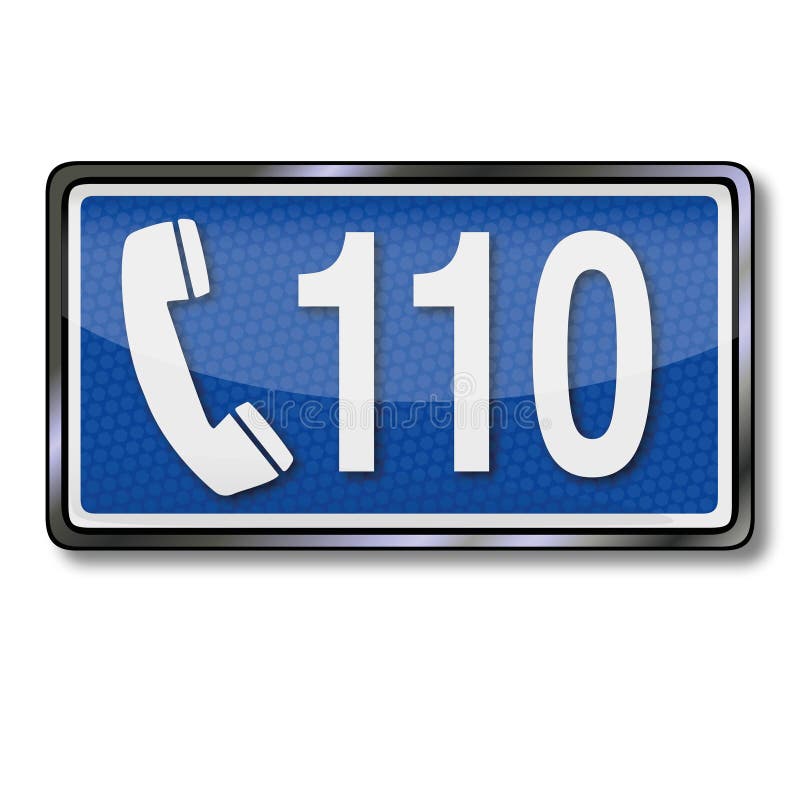 Emergency Sign with the Number 110 Stock Vector - Illustration of ...