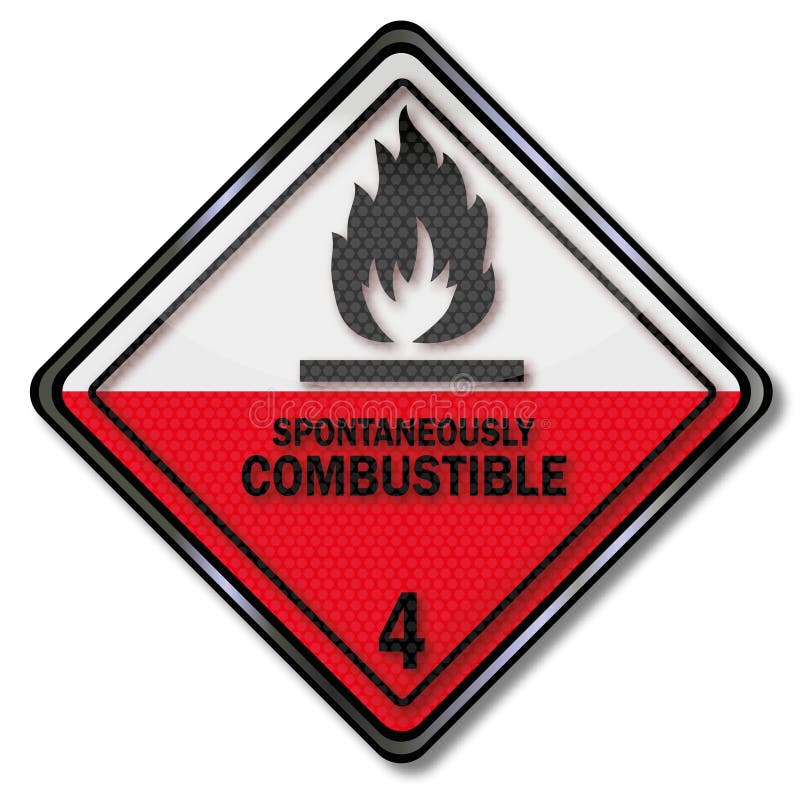 Danger Sign To Spontaneous Combustion Stock Vector - Illustration of ...
