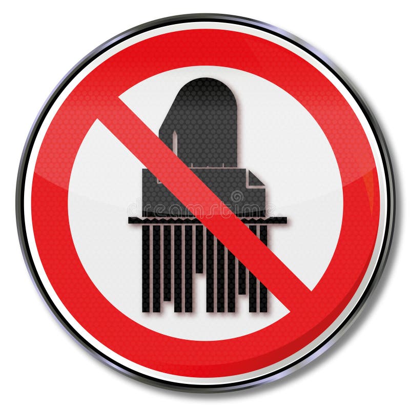 Caution Sign Caution Please No Hand in the Shredder Stock Vector ...
