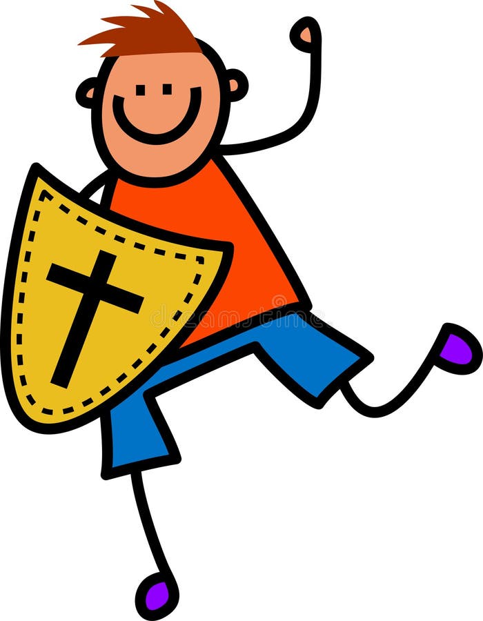 Schild des Glauben-Jungen stock abbildung. Illustration von junge ...