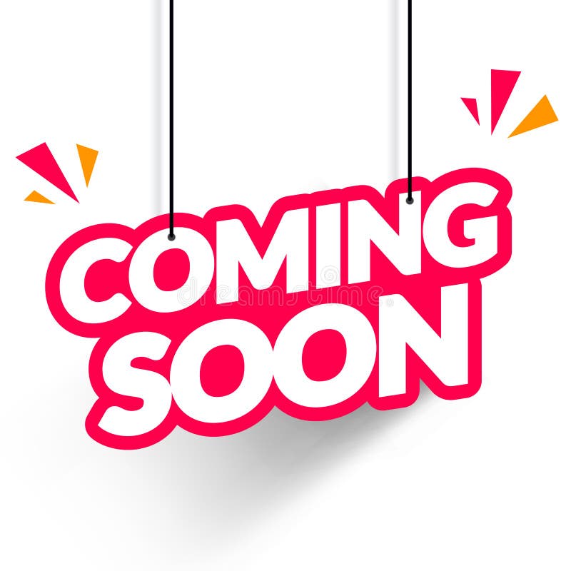 Vector Illustration Hanging Tag Coming Soon. Modern Web Banner Element ...