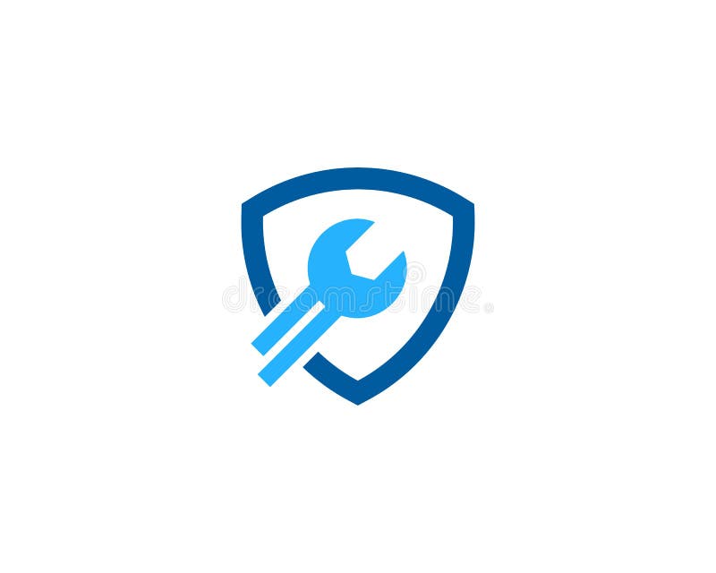Schild-Schutz-Fix and Repair-Ikone Logo Design Element Vektor Abbildung ...
