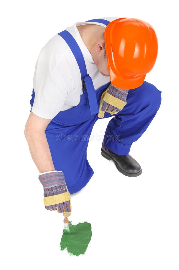 Schilder Met Groene Natte Verf Stock Foto - Image of schilderij ...