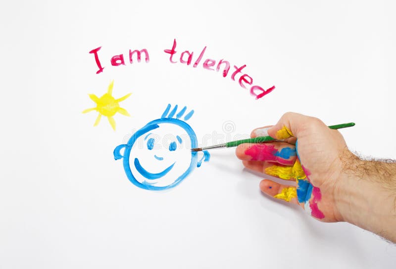 Schilderende hand stock afbeelding. Image of illustratie - 35591909