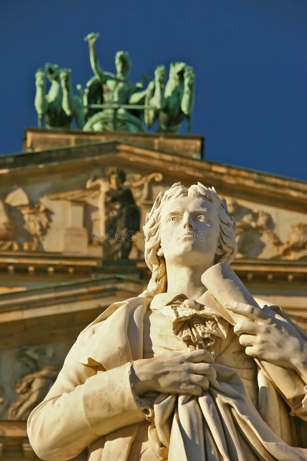Schiller statue in Berlin stock image. Image of capital - 29423261