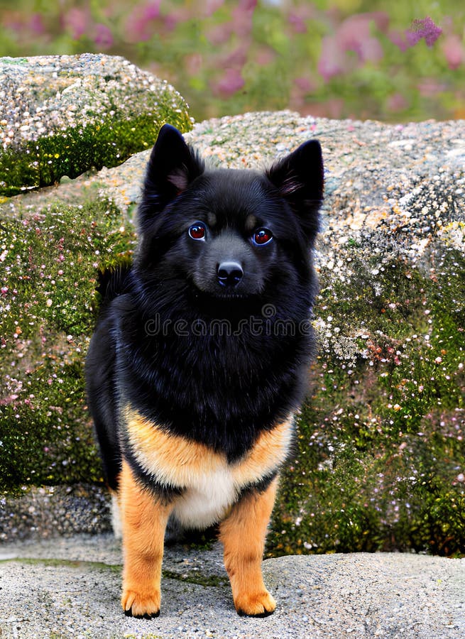 Schipperke Dog in the Park. Stock Illustration - Illustration of ...