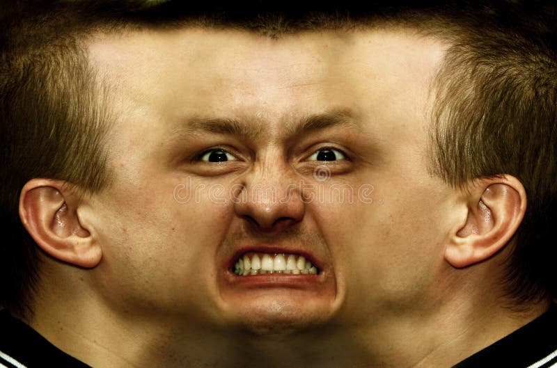 Schizophrenia. Panorama Face Stock Image - Image of pano, adult: 16140851