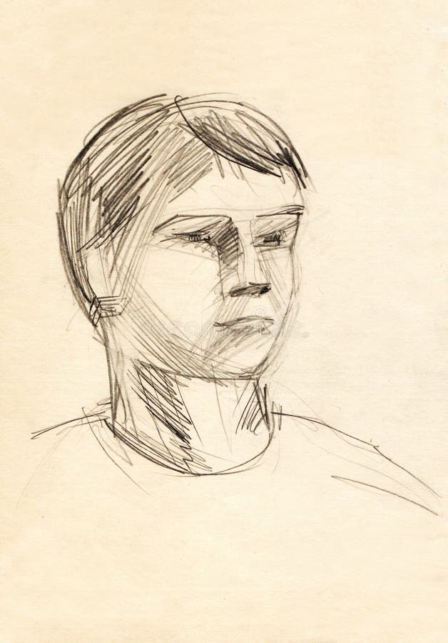 Schizzo del ritratto illustrazione di stock. Illustrazione di disegno ...
