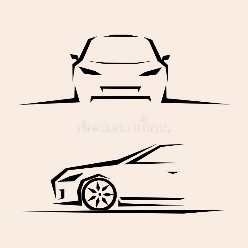 Icona Stilizzata Dell'automobile Sportiva Illustrazione Vettoriale ...