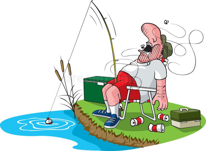 Schlafender Fischer vektor abbildung. Illustration von abgefangen ...