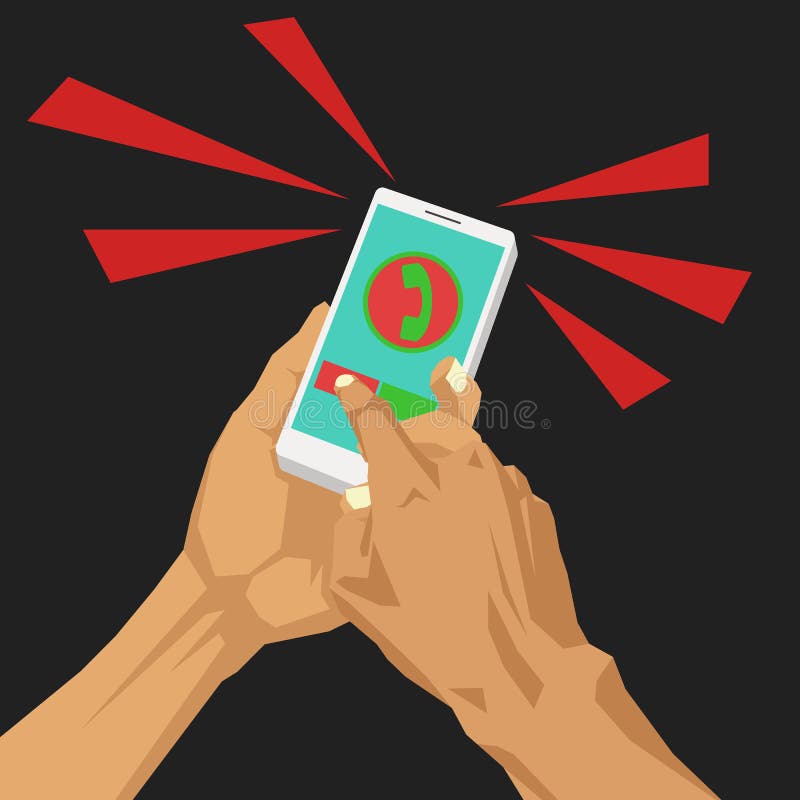 Mobiles Smartphone Eingehender Anruf Stock Abbildung - Illustration von ...