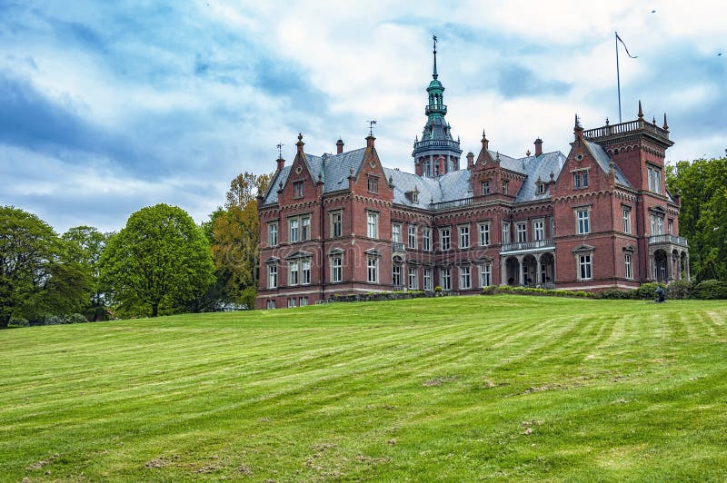 Alter Schloss-Burggraben Kulla Gunnarstorp Stockbild - Bild von fort ...