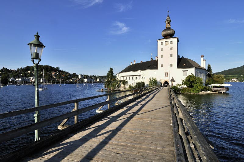 Schloss Orth stock photo. Image of orth, alpine, footbridge - 21348444