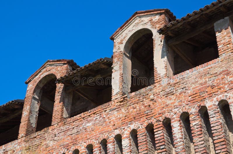 Schloss Von Roccabianca. Emilia-Romagna. Italien. Stockfoto - Bild von ...