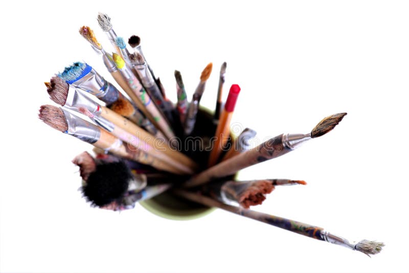 Altes Schmutziges Glas Lack-Pinsel Stockbild - Bild von pinsel, kunst ...