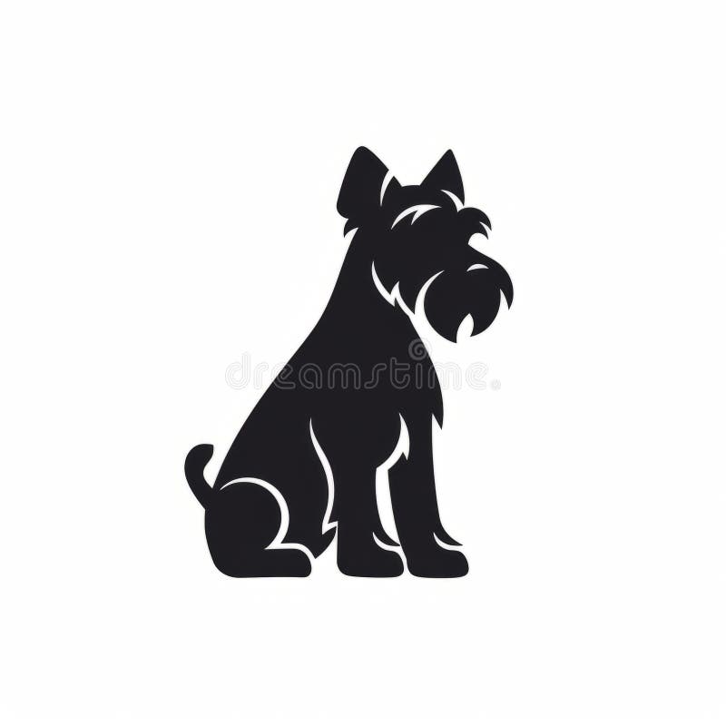 Schnauzer Terrier Emblem: High Quality Vector Icon and Silhouette Stock ...
