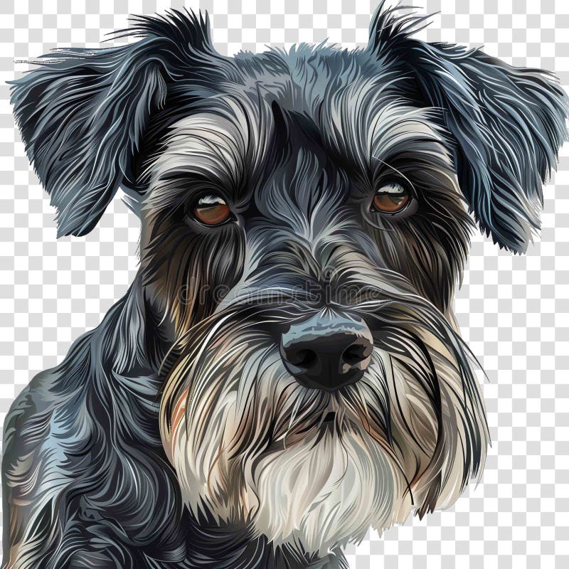 Schnauzer Transparent Background Realistic Element Stock Illustration ...