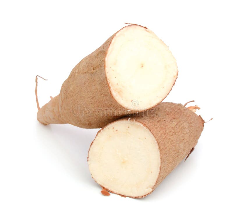 Gehackte und ganze Manioka stockfoto. Bild von stärke - 99469946